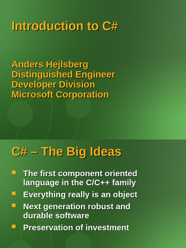 Introduction-to-Csharp | PDF | C Sharp (Programming Language) | Class (Computer Programming)