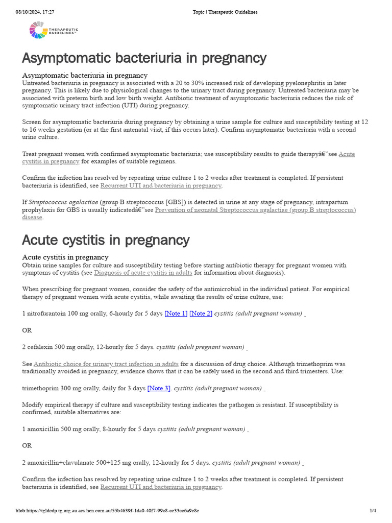 Managing Asymptomatic Bacteriuria in Pregnancy | PDF | Urinary Tract ...
