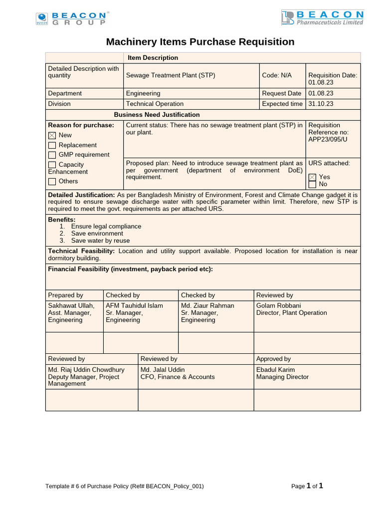 STP_ Purchase Requistion | PDF