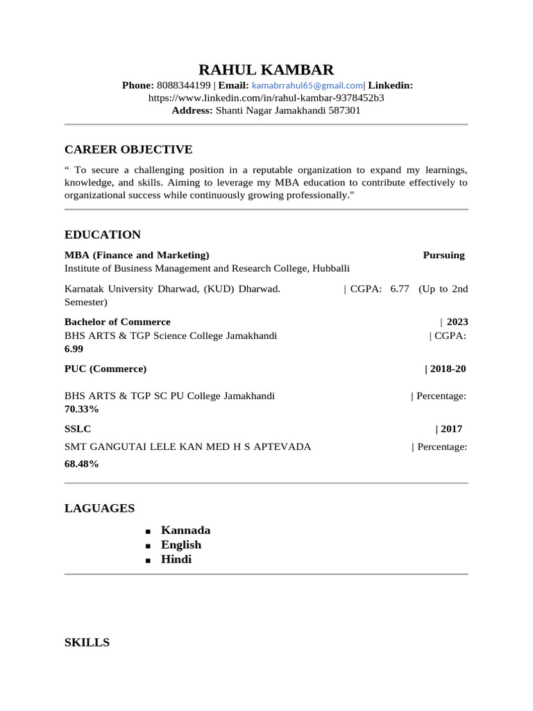 Rahul Kambar | PDF