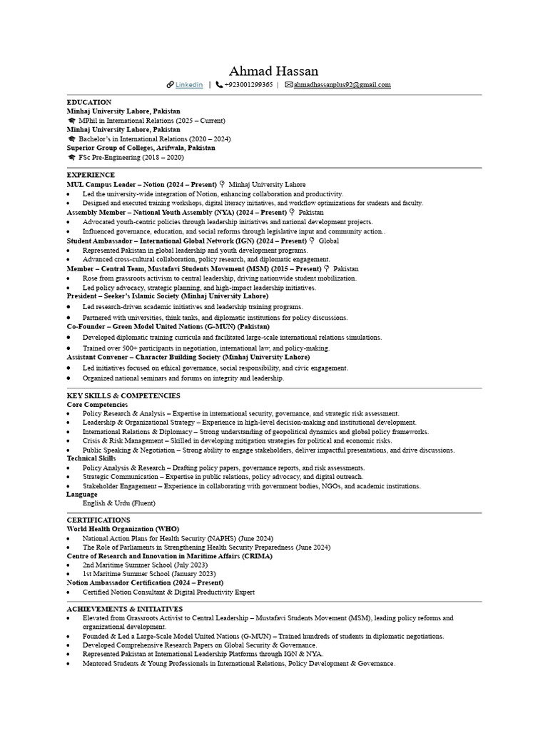 Resume | PDF | Governance | Diplomacy