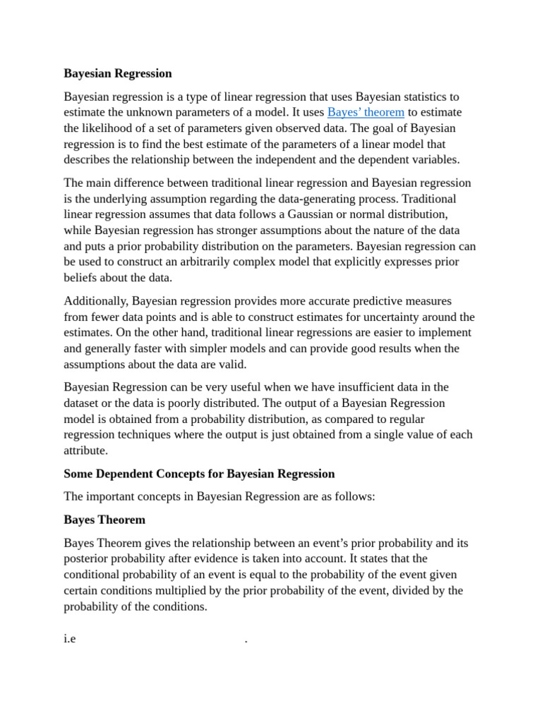 Bayesian Regression | PDF | Bayesian Inference | Regression Analysis