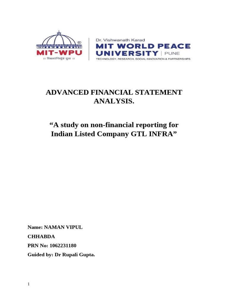 Advanced Financial Statement Analysis 1062231180 | PDF | Corporate ...