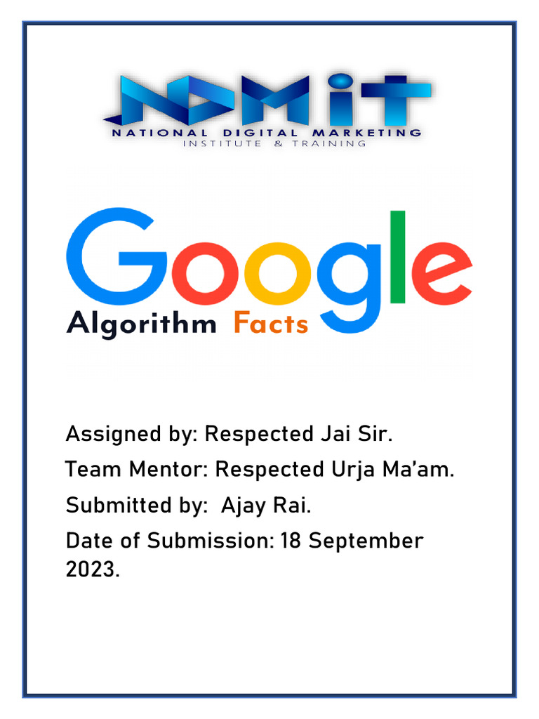 Google Algorithms Update | PDF | Search Engine Optimization | World Wide Web