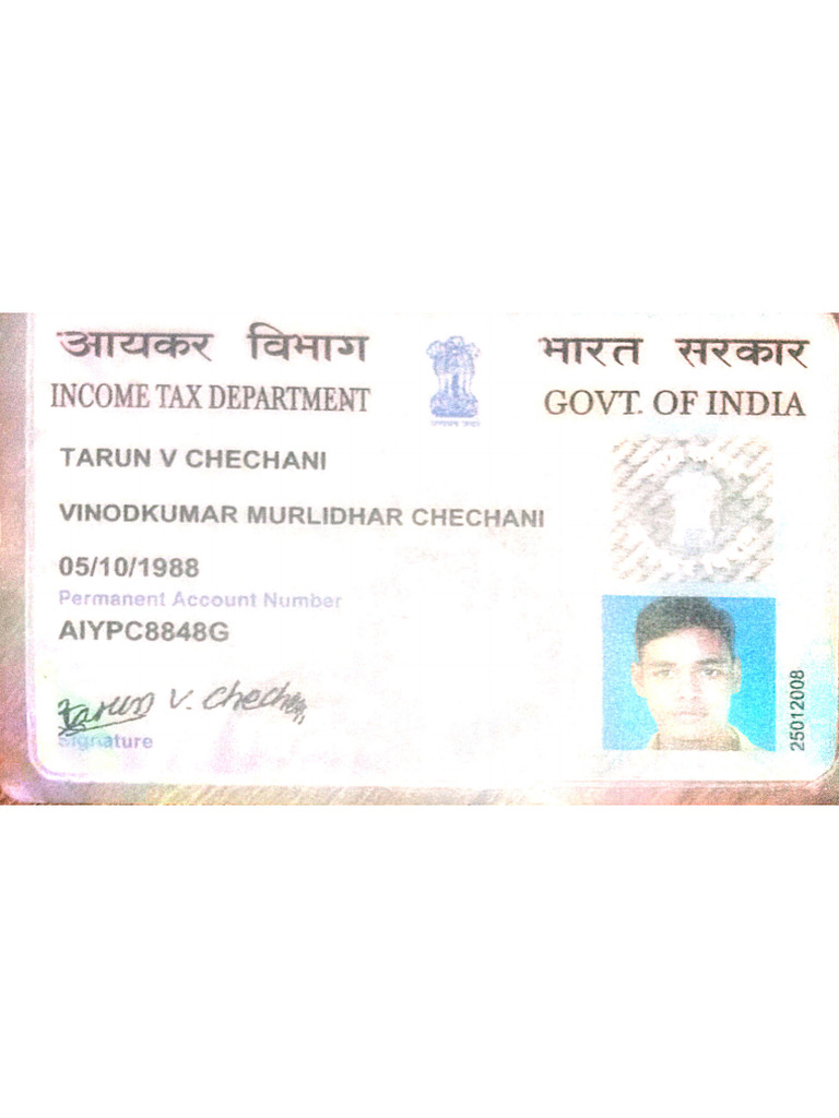 Tarun Chechani Pan Card | PDF