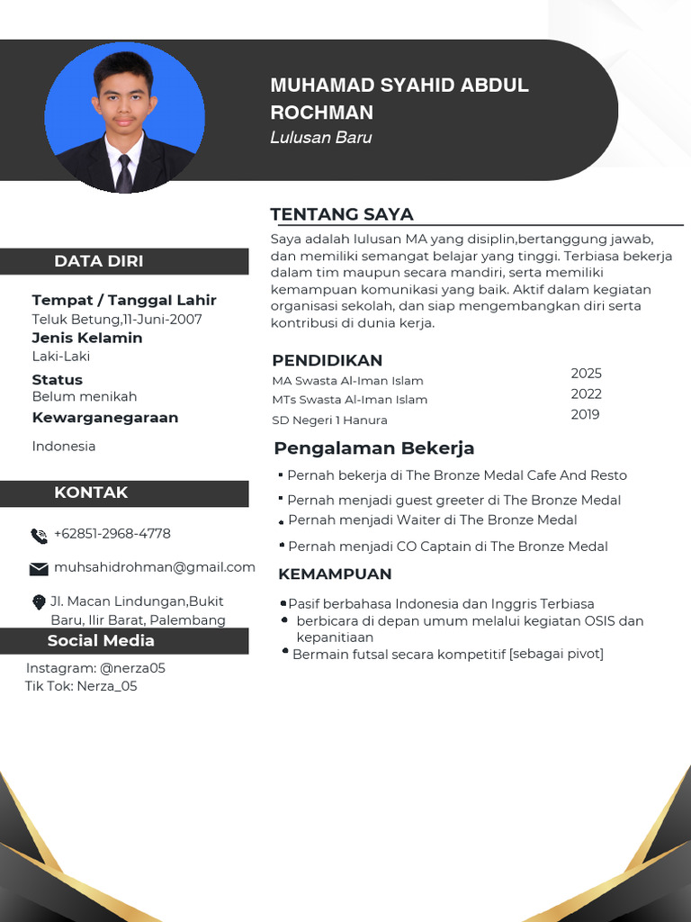 CV Muhamad Syahid Abdul Rochman GENZ | PDF