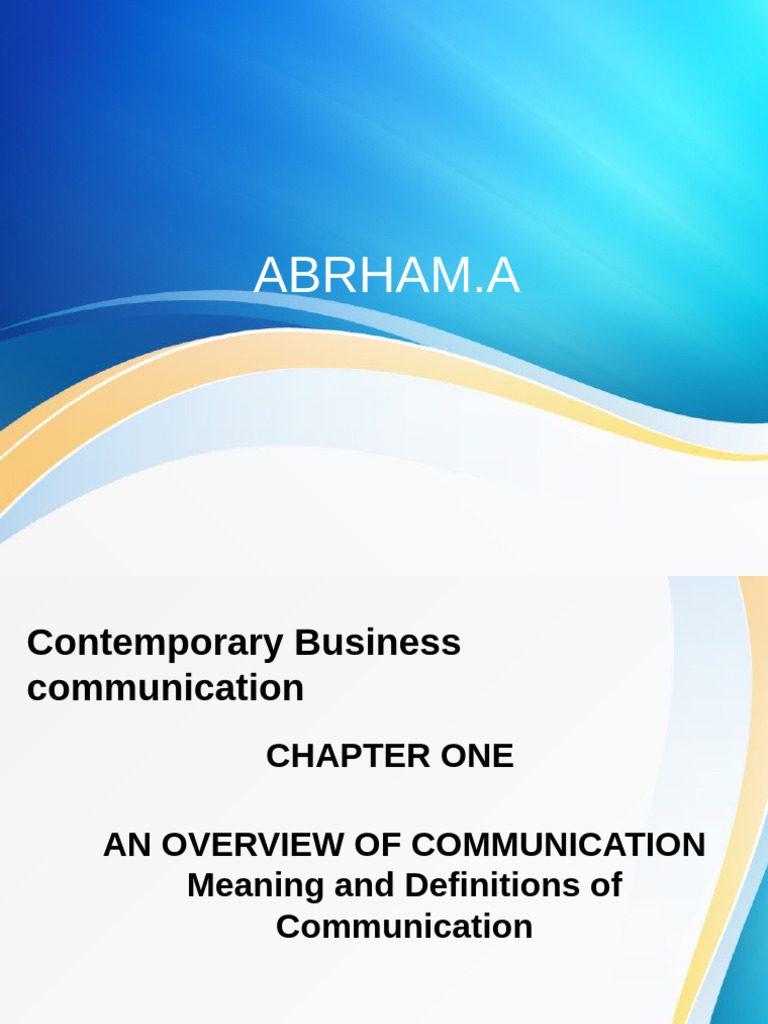 Chapter One Ppt 1 | PDF | Communication | Information