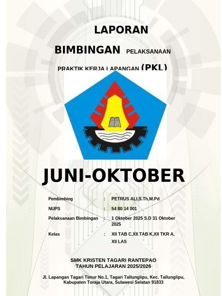 Laporan Bimbingan Petrus Ali. Juni-okt | PDF