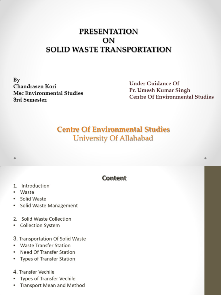 Solid Waste Transportation Overview | PDF | Waste | Waste Management