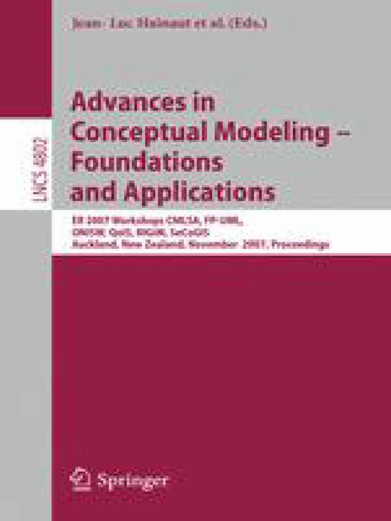 Advances In Conceptual Modeling Foundations And Applications Er 2007 ...