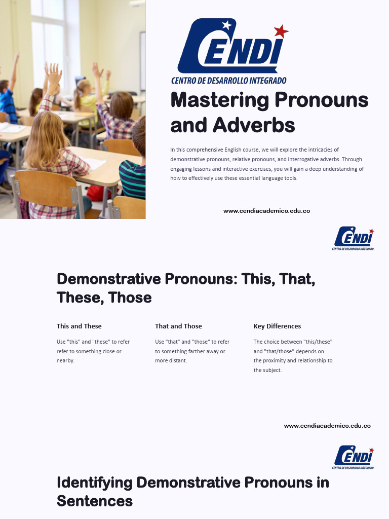 Mastering English Pronouns & Adverbs | PDF | Pronoun | Subject (Grammar)