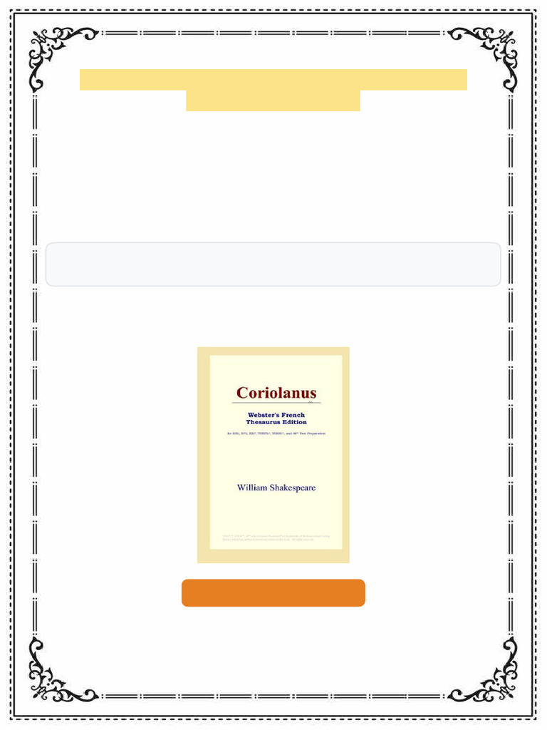 Coriolanus Webster s French Thesaurus Edition William Shakespeare ...