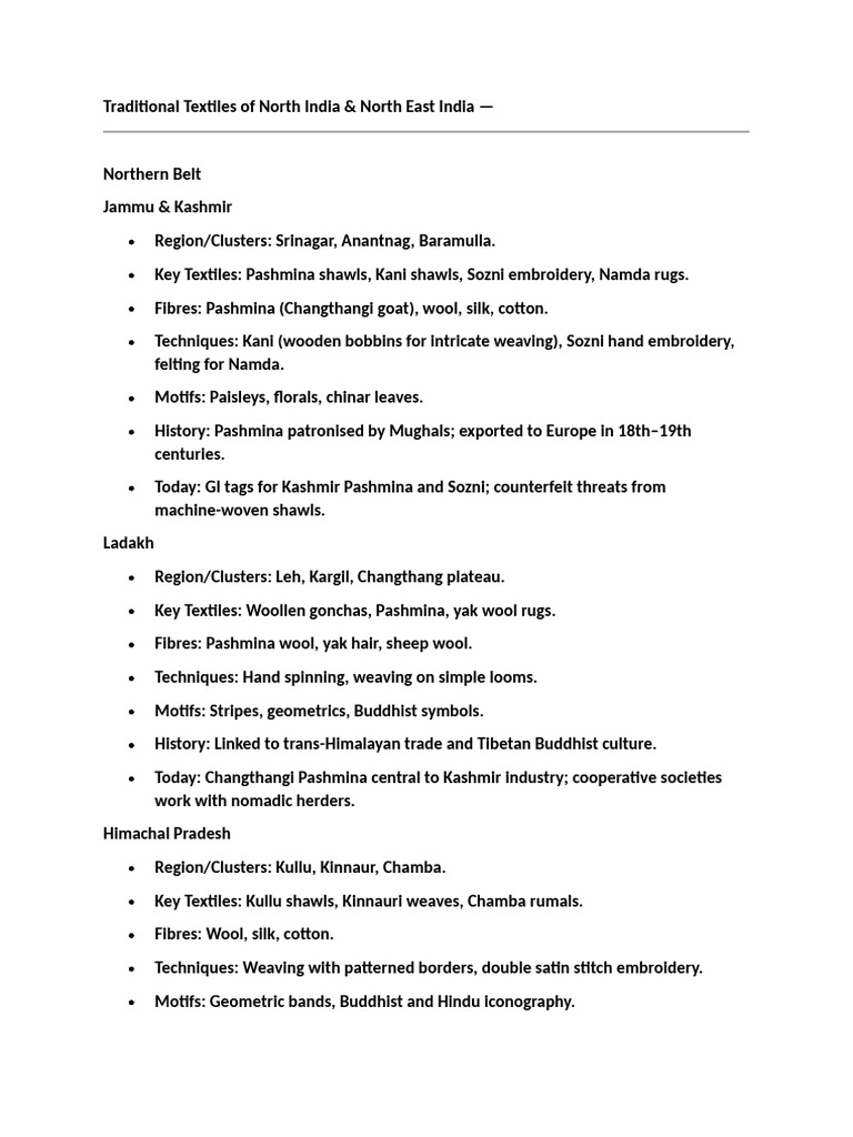 Traditional Textiles of North India | PDF | Weaving | Loom