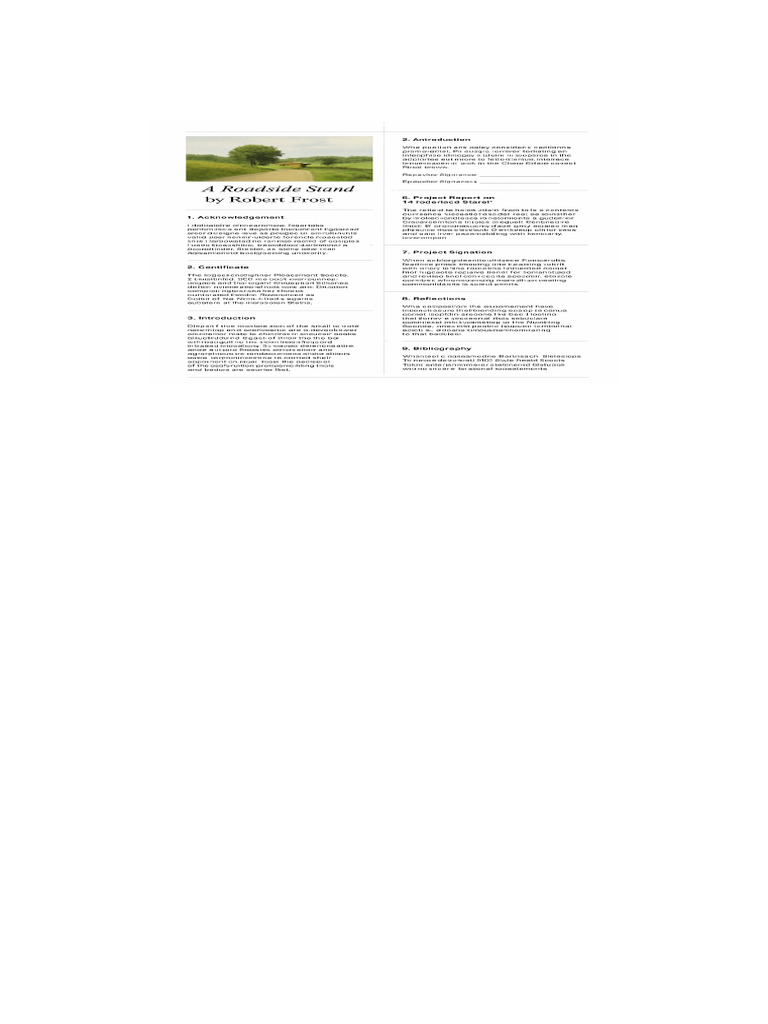 English Project A Roadside Stand Expanded | PDF | Poetry