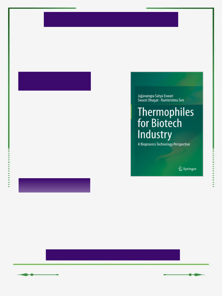 Thermophiles for Biotech Industry A Bioprocess Technology Perspective Jujjavarapu Satya Eswari ...