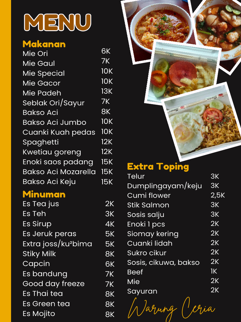 Hitam Kuning Elegan Menu Kedai Mie Dan Camilan - 20251111 - 072539 ...