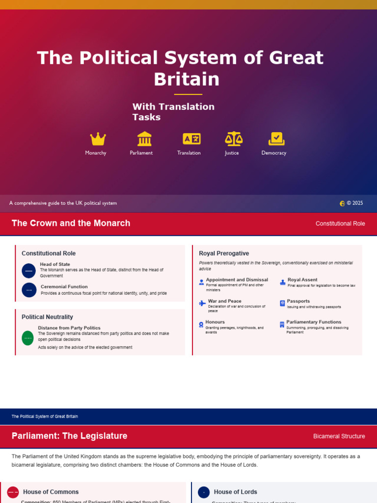 The Political System Of Great Britain Pdf United Kingdom Heads Of