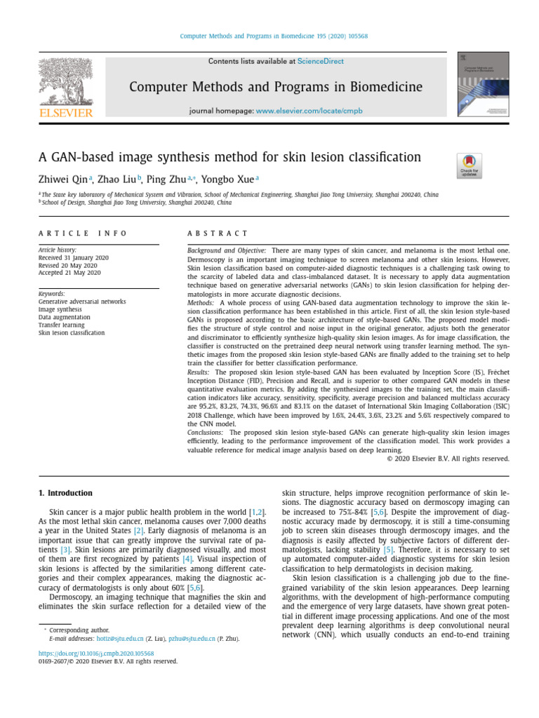 Computer Methods and Programs in Biomedicine: Zhiwei Qin, Zhao Liu ...