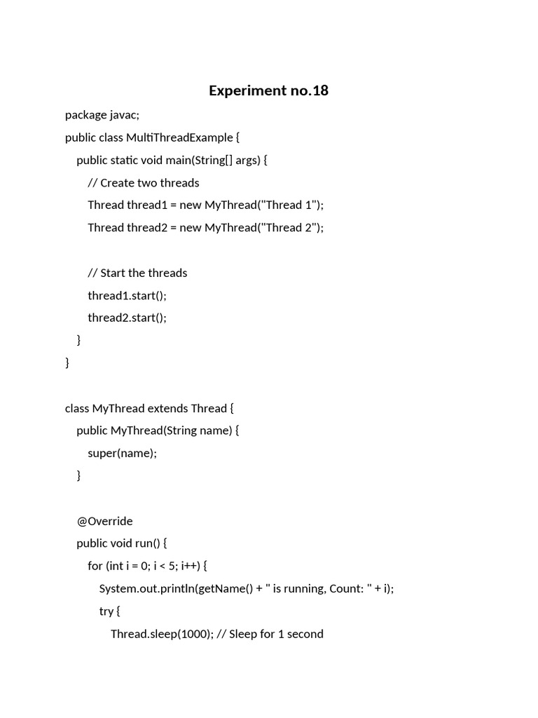 Experiment No18 JAVA | PDF