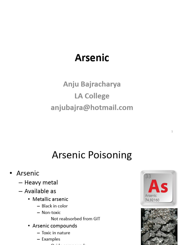 Arsenic poisoning | PDF | Arsenic | Medical Specialties