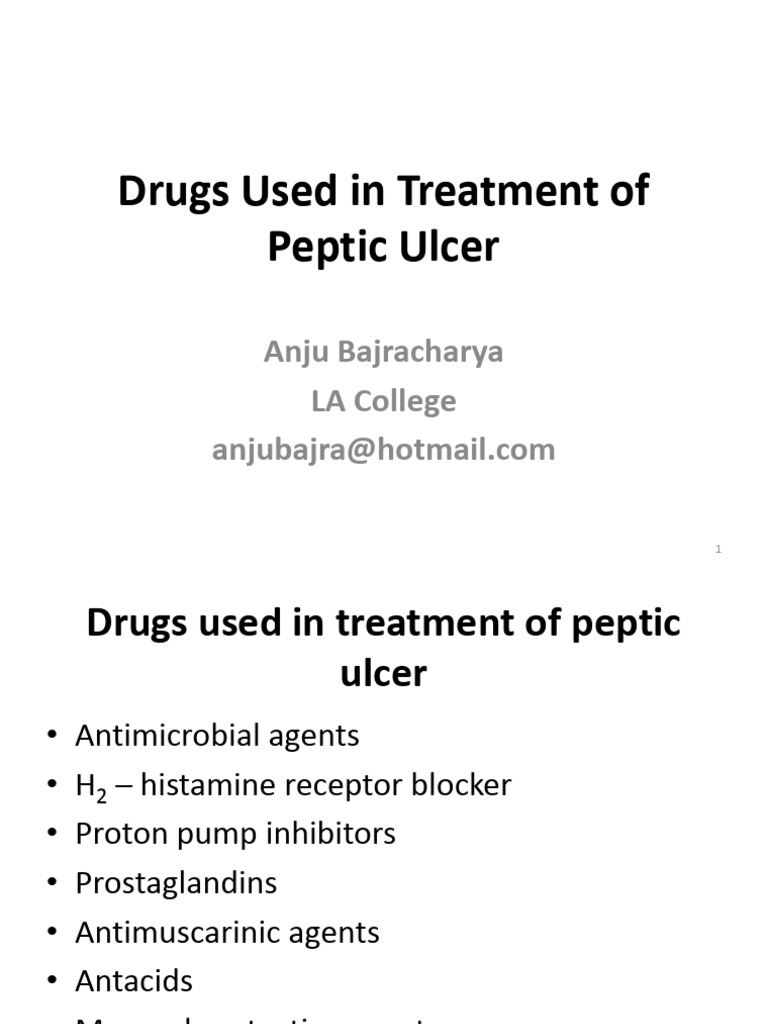 Peptic Ulcer Treatment Drugs Overview | PDF | Gastroesophageal Reflux ...