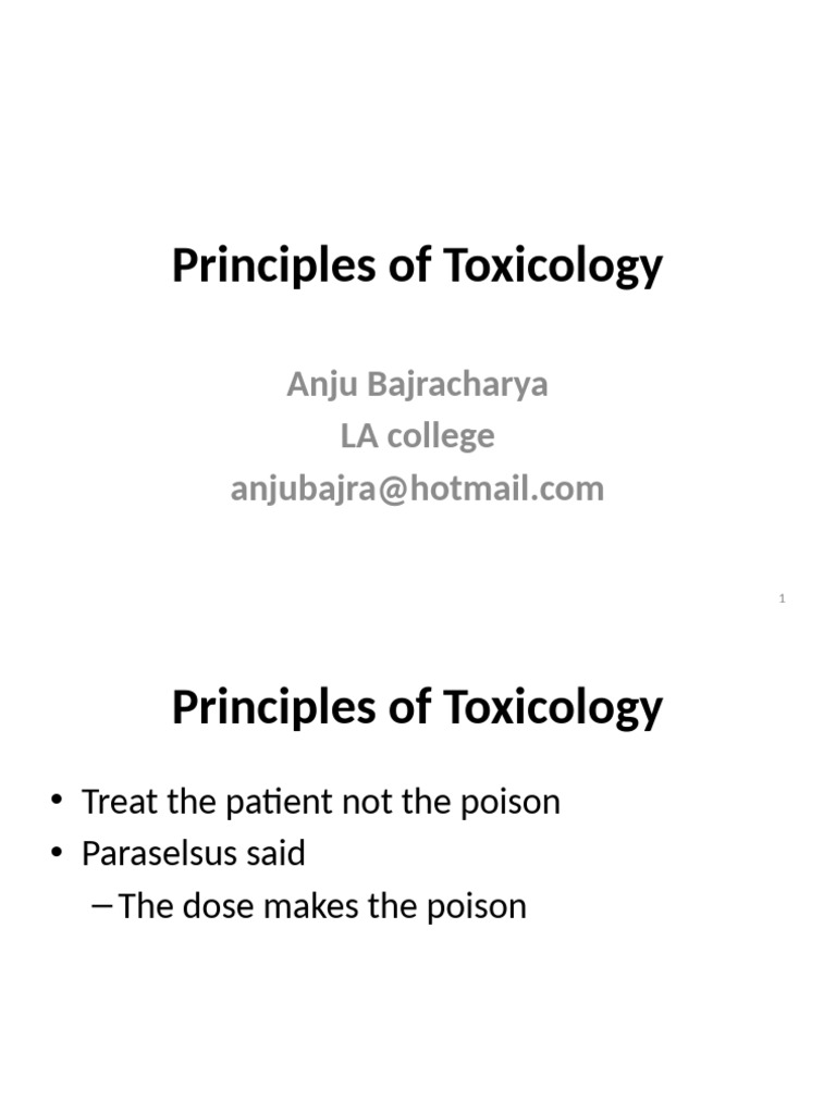Initial Management Approach of A Poisoned Patient | PDF | Poison | Dose ...