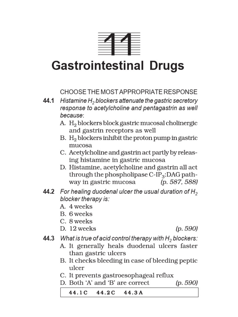 H2 Blockers and Gastrointestinal Drugs Guide | PDF | Diarrhea ...