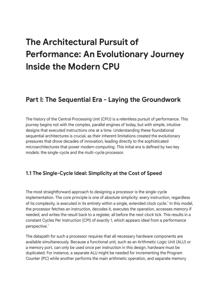 Evolution of CPU Performance Architectures | PDF | Central Processing ...
