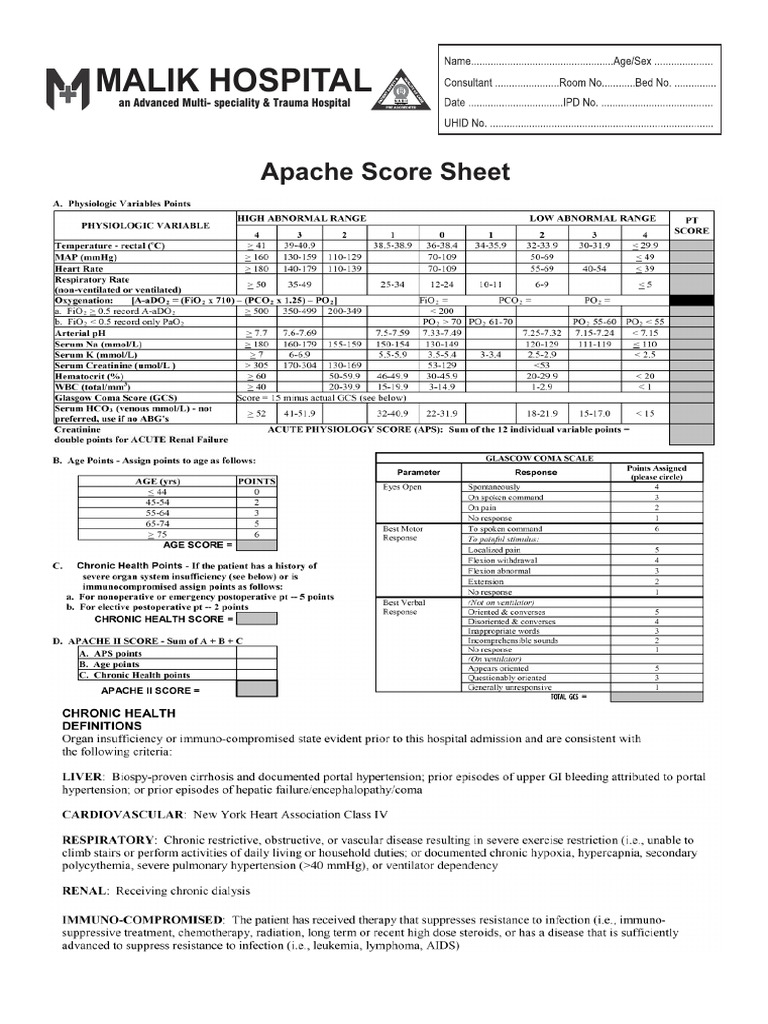 Apache Score 24 HR | PDF