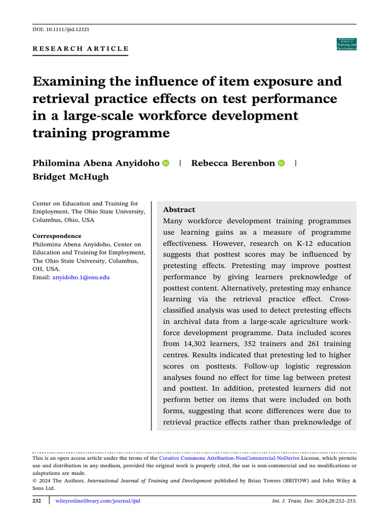 EBSCO-FullText-09 30 2025 | PDF | Learning | Multilevel Model