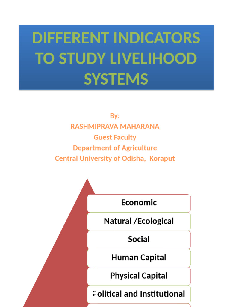 Different Indicators To Study Livelihood Systems | PDF | Natural Environment | Nature