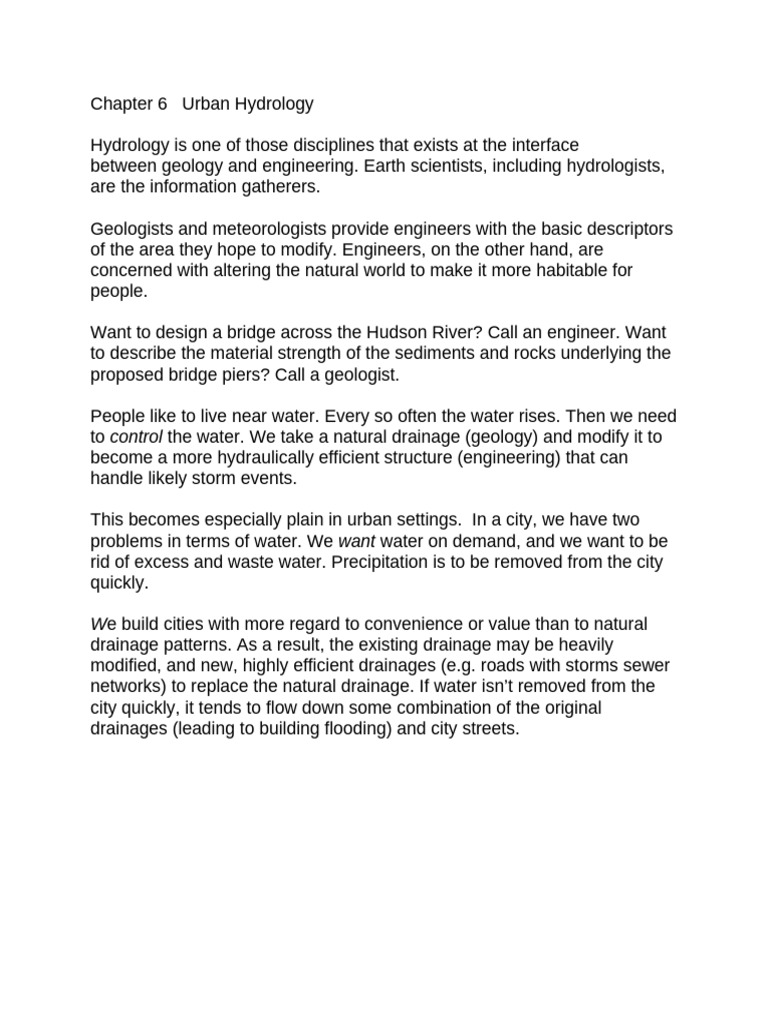 Chapter 6 Urban Hydrology | PDF | Storm Drain | Sanitary Sewer