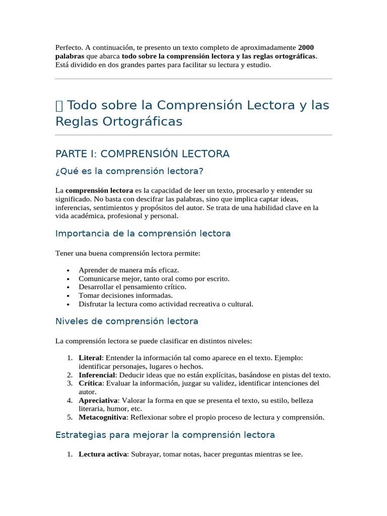 lec y ort | PDF | Comprensión lectora | Lingüística