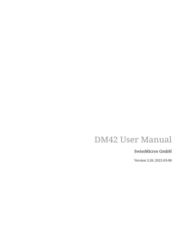 Dm42 User Manual | PDF | Computer File | Operating System