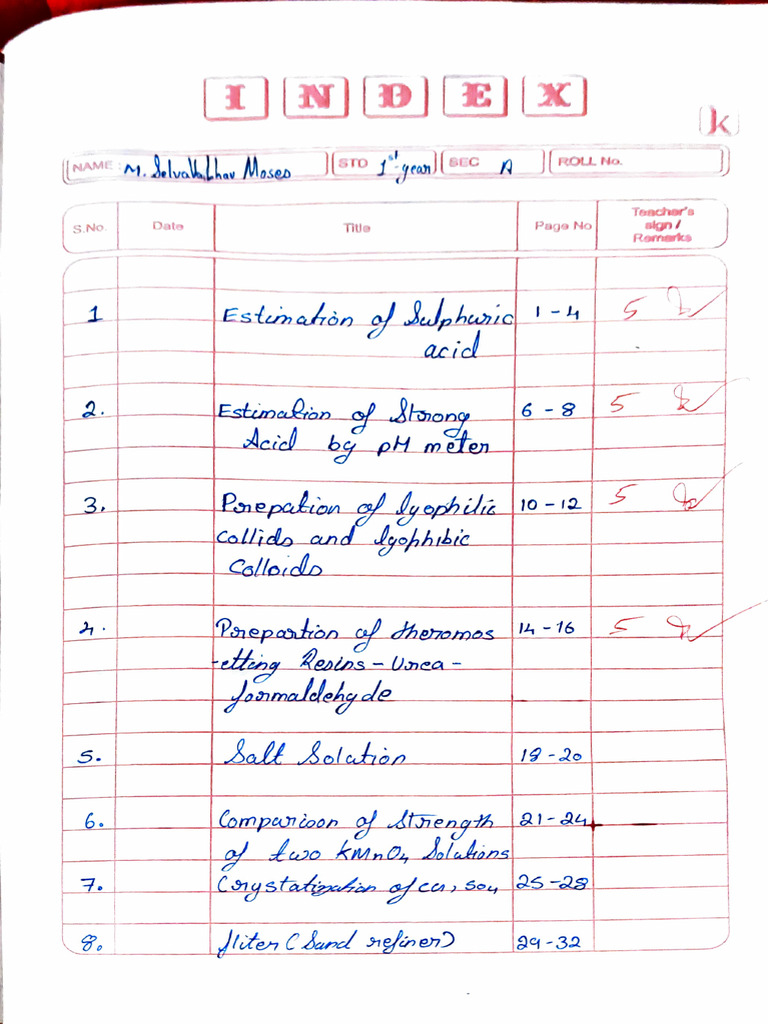 Chemistry Practical Note | PDF
