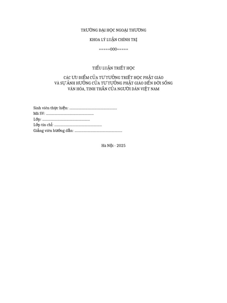 Tieu Luan FTU Bia Va Muc Luc 2 | PDF