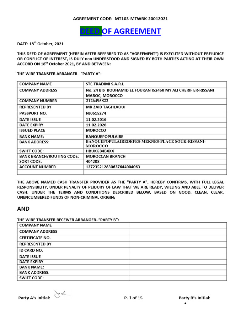 Euro 650m - mt103 Swift | PDF | Wire Transfer | Banks
