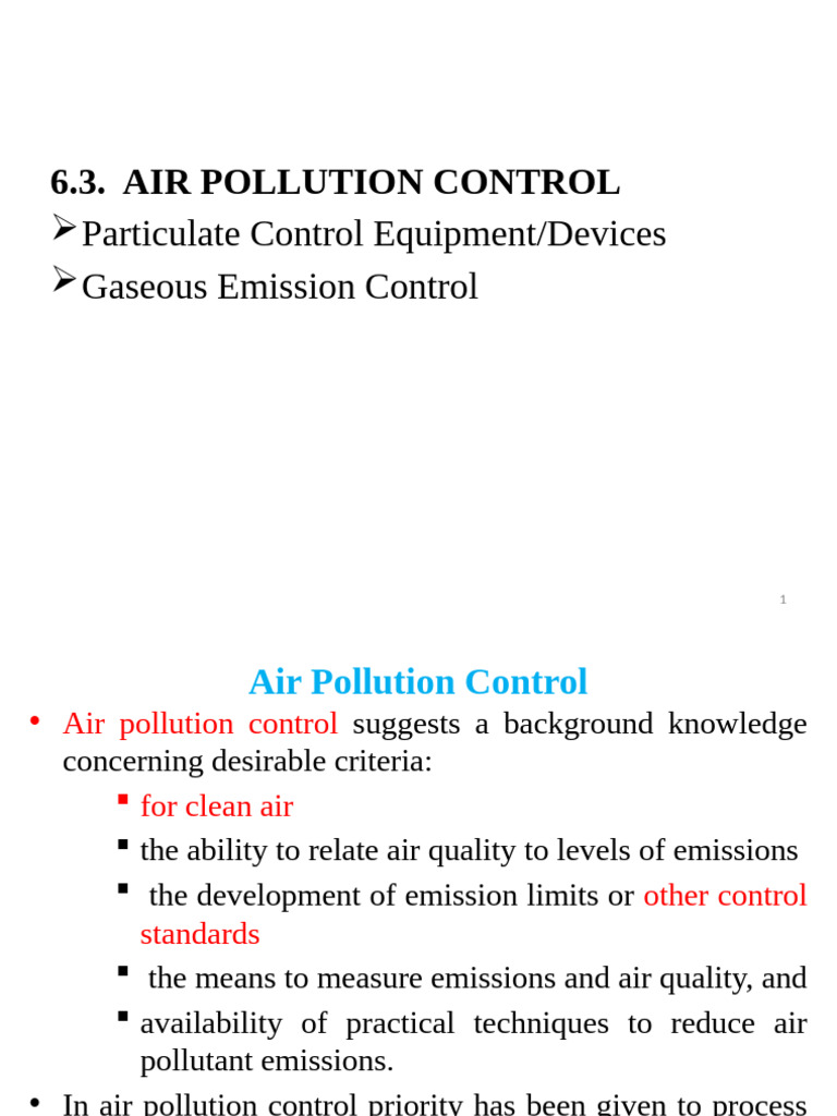 Air Pollution Control Techniques Explained | PDF | Adsorption | Air ...