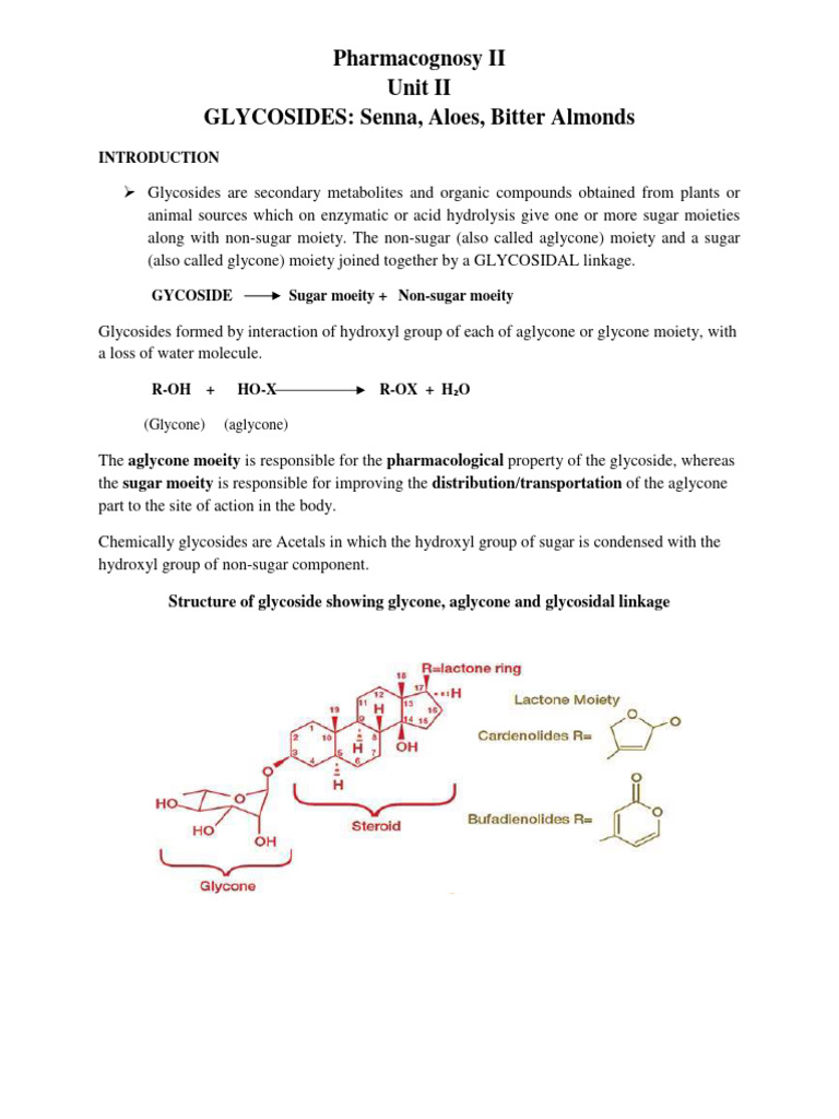 Glycosides: Senna, Aloe, Almonds Overview | PDF