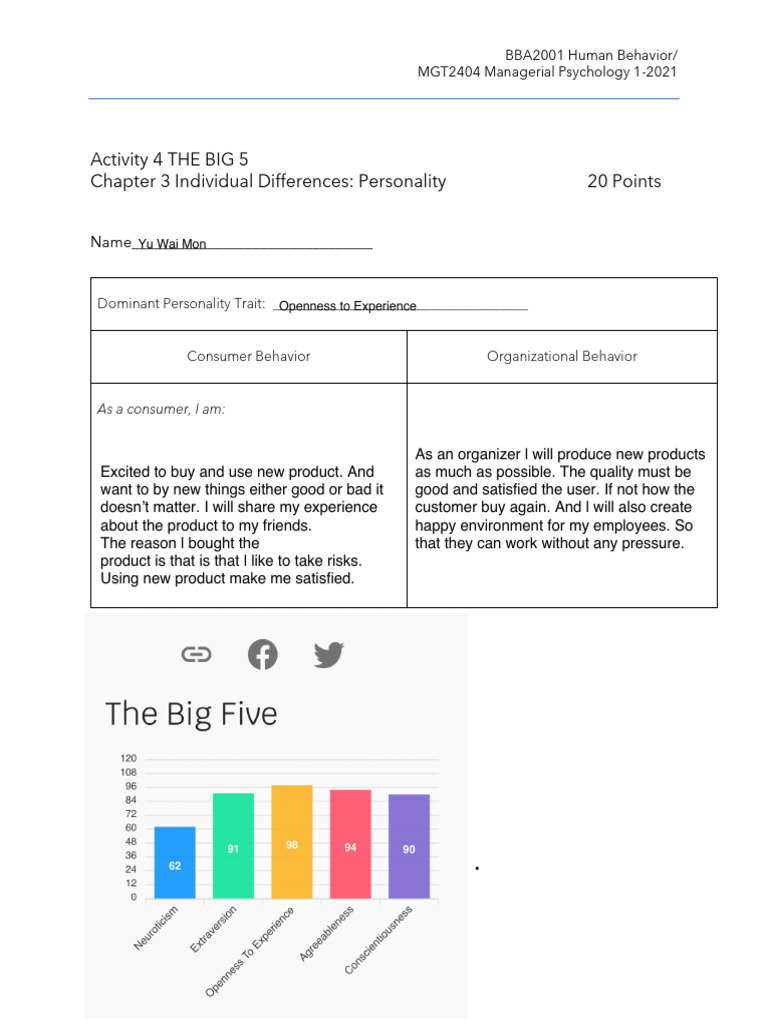 Activity 4 The Big 5 (Individual) | PDF