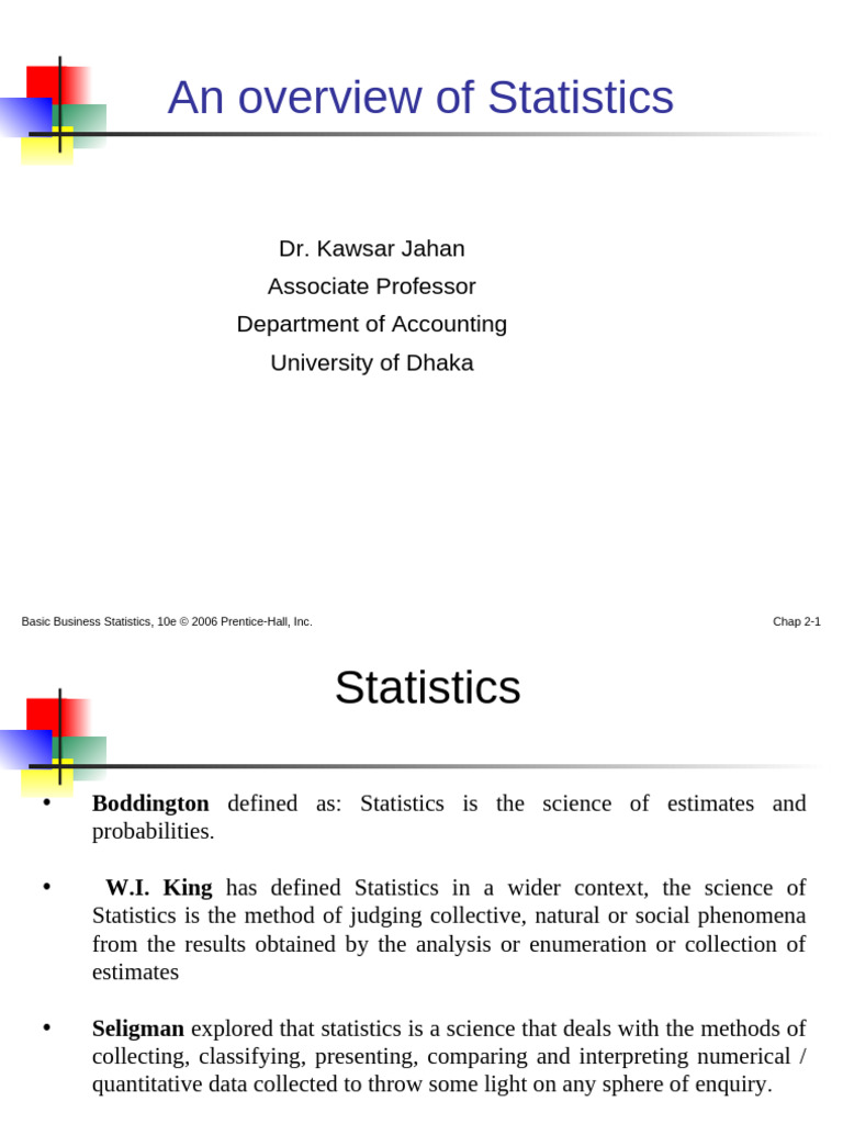 1. a. an Overview of Statistics Lec (1b) | PDF | Level Of Measurement | Statistics
