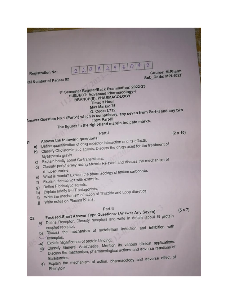 Bput 1st Sem Question Paper 2023 | PDF