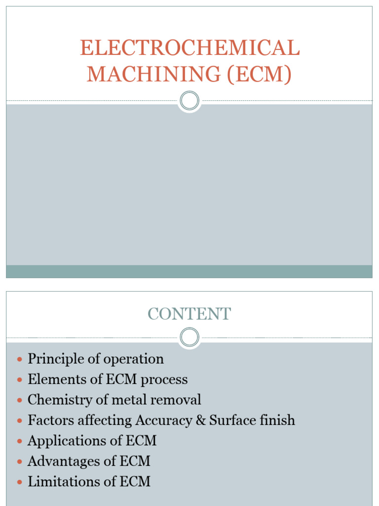 ECM and EDM | PDF | Electric Current | Metals