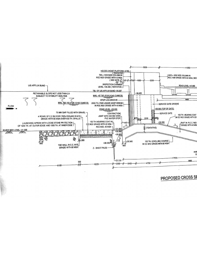 Barrage Bay Cross Section | PDF