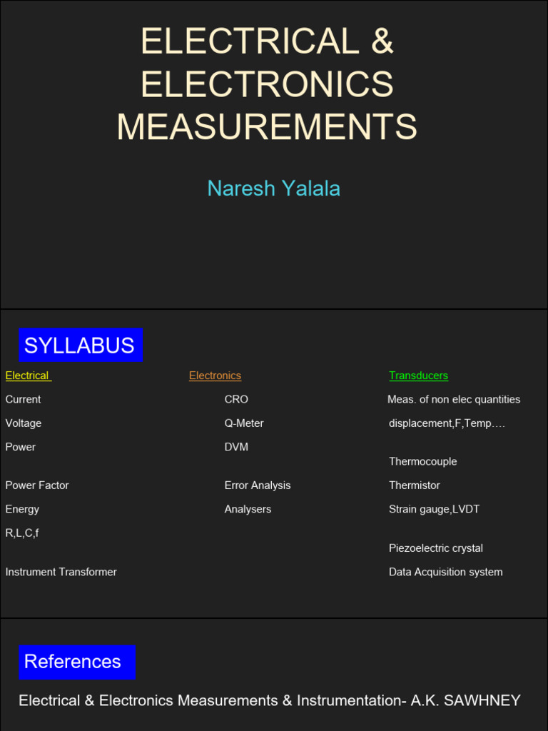 7825773electrical & Electronics Measurements | PDF | Electric Current ...