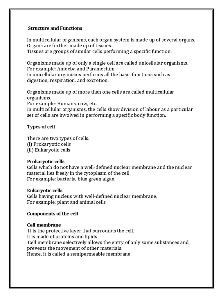 CELL - Structure and Functions-20251020102710-1 | PDF | Cell (Biology ...