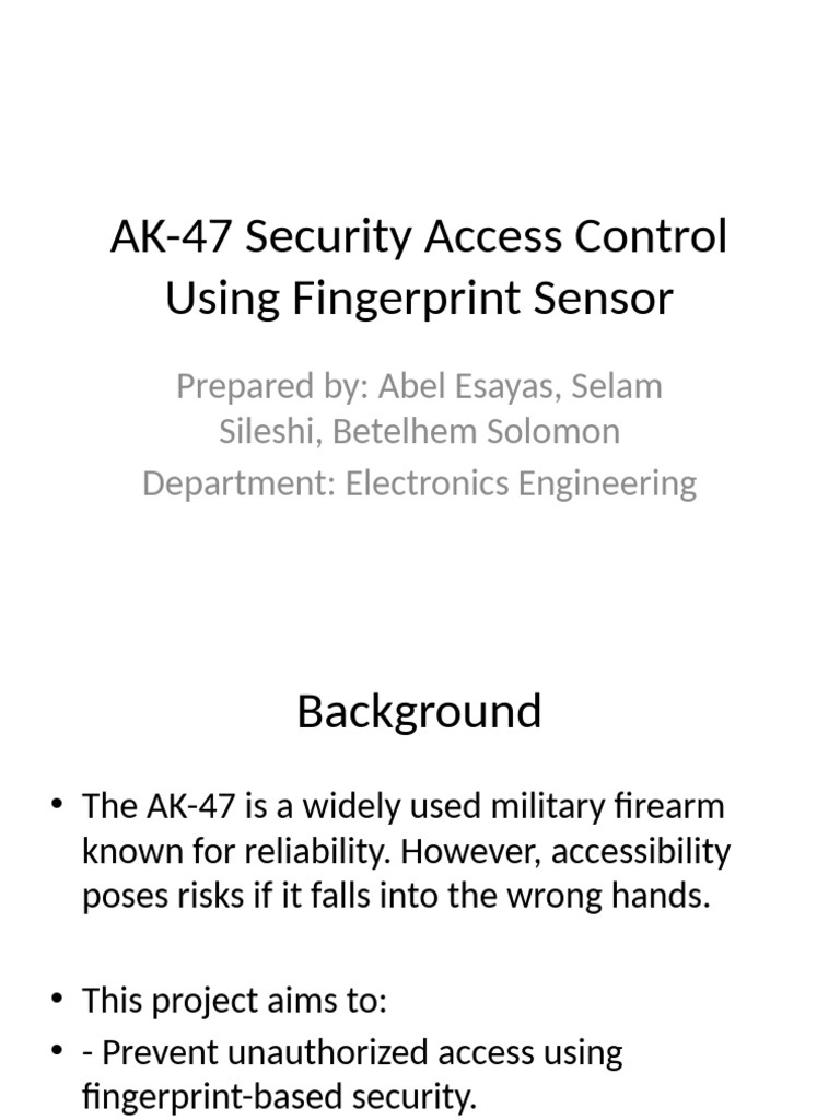 AK47 Fingerprint Presentation | PDF