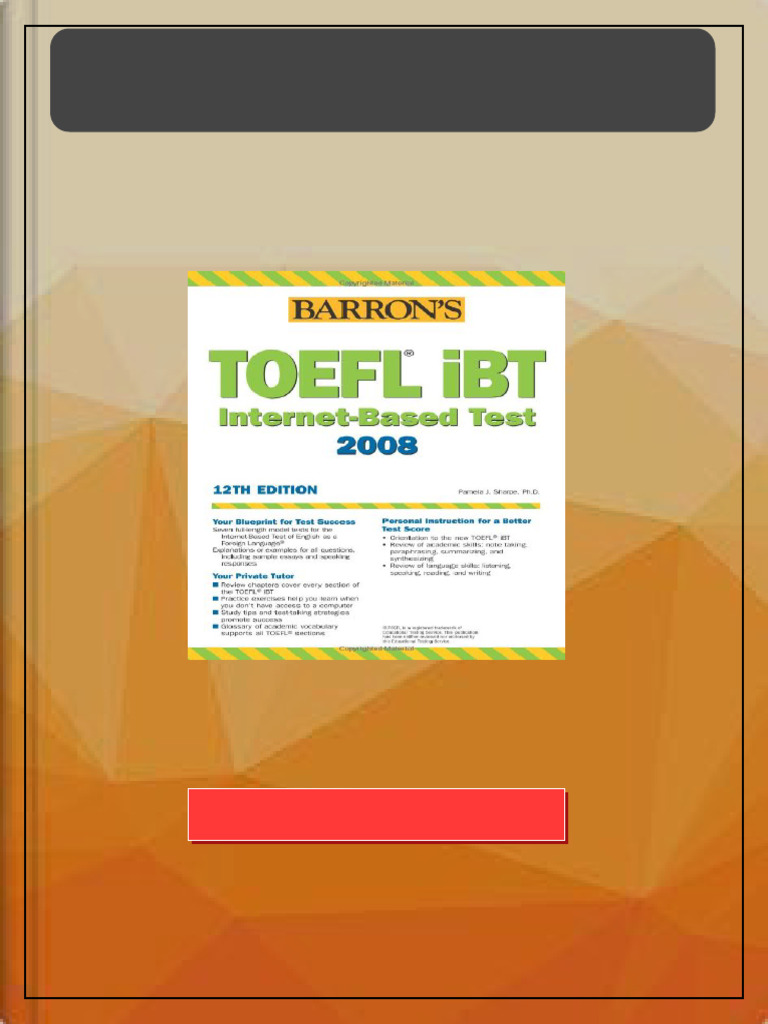 TOEFL iBT Internet Based Test 2008 12th Edition Pamela Sharpe sample ...