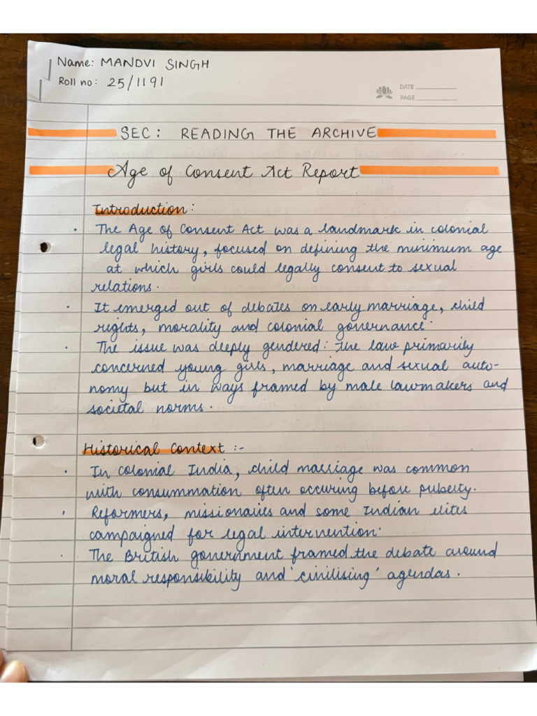 SEC (Age of Consent Act Report) | PDF