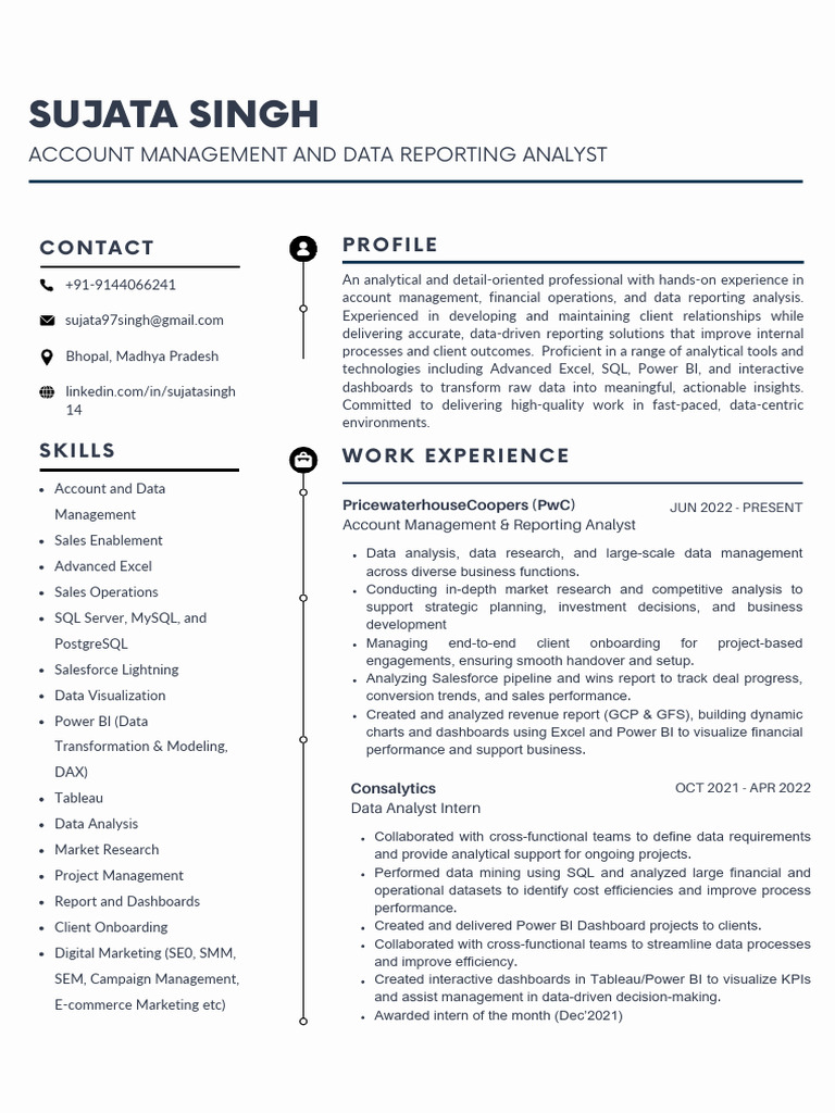 Sujata Singh Resume | PDF | Digital Marketing | Data Analysis